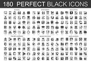 180 Black complex icons, an Outline Icon by Lemberg Vector