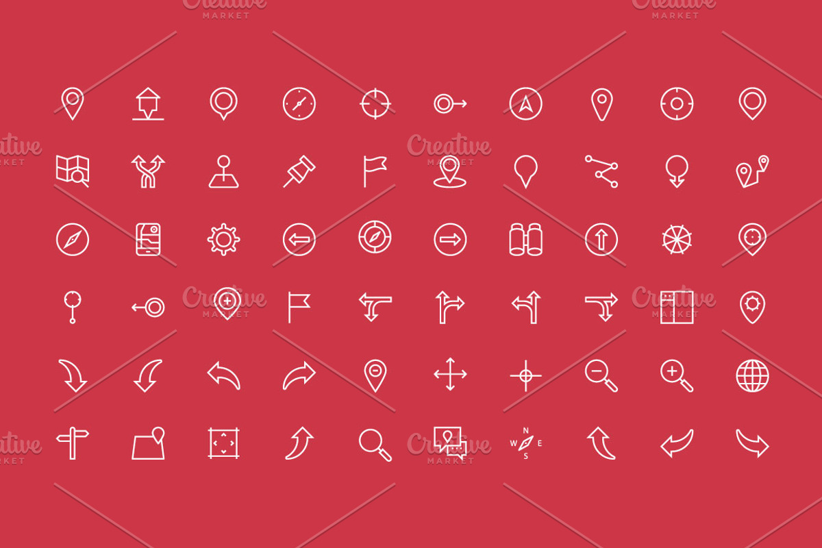 75+ Navigation Vector Icons, an Outline Icon by Vectors Market
