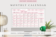 Digital Monthly Calendar Template, a Templates & Theme by BRANDcontent