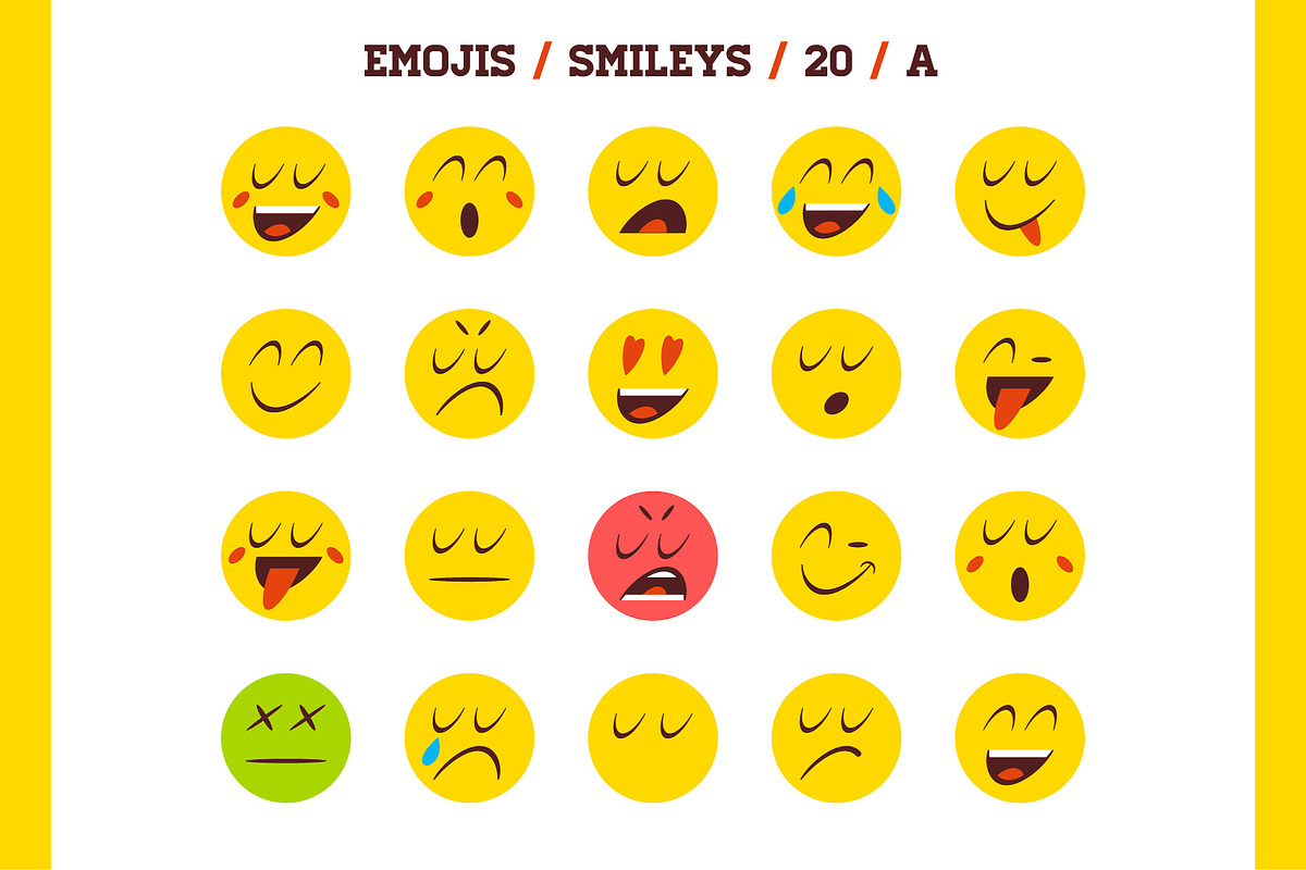 100 Emoji & Smiley Bundle Pack Vol 1, a Food Illustration by Ckybe's Corner