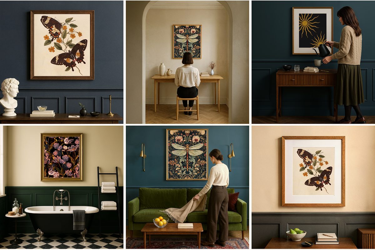 50 Dark Academia Frame Mockups for Canva