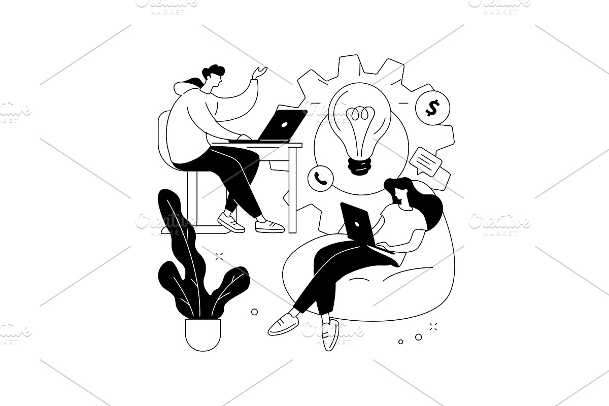 Startup hub abstract concept vector, a Work Illustration by Visual ...