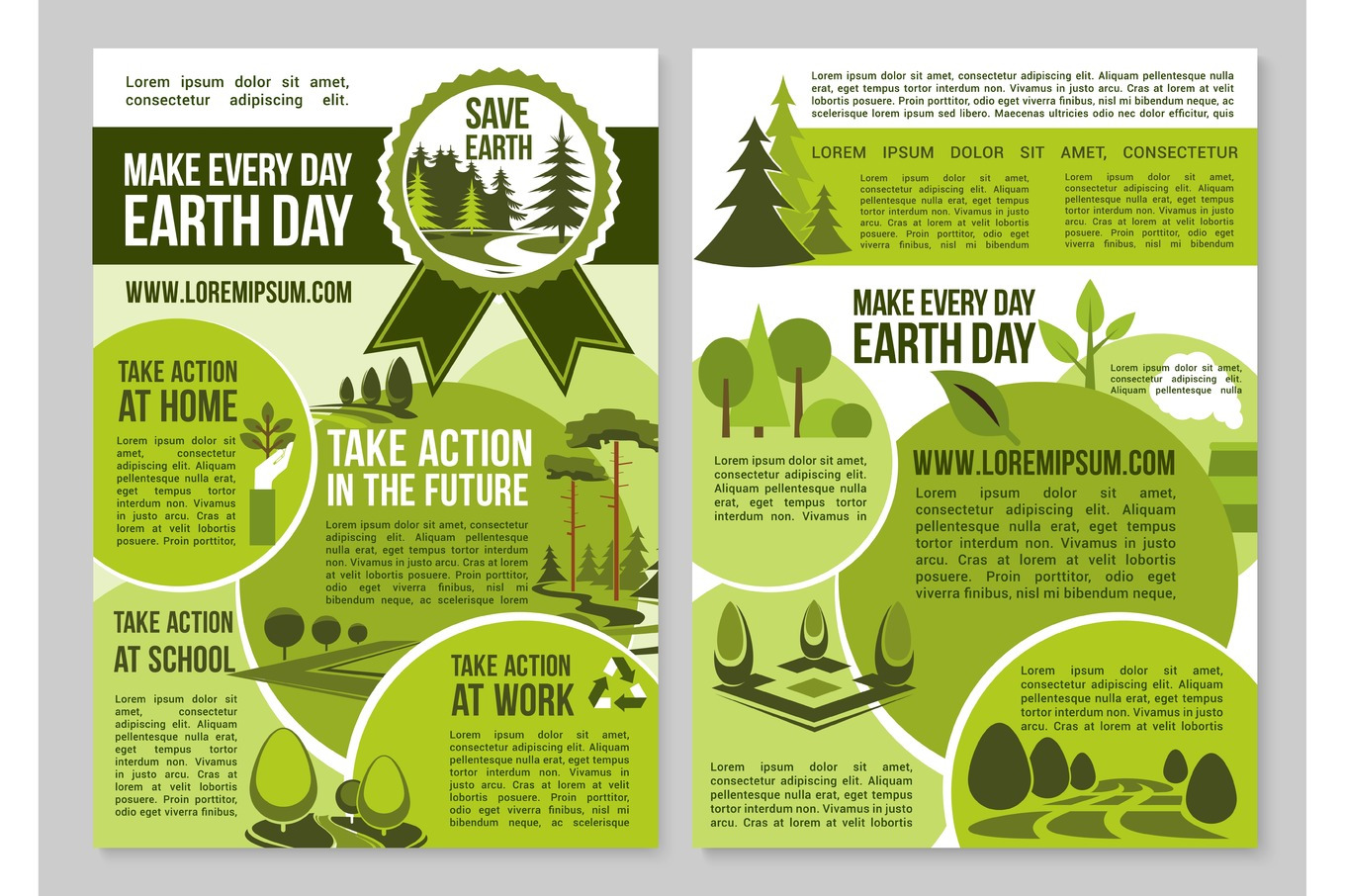 Save Planet Nature announcement Earth Day posters, an Illustration by ...