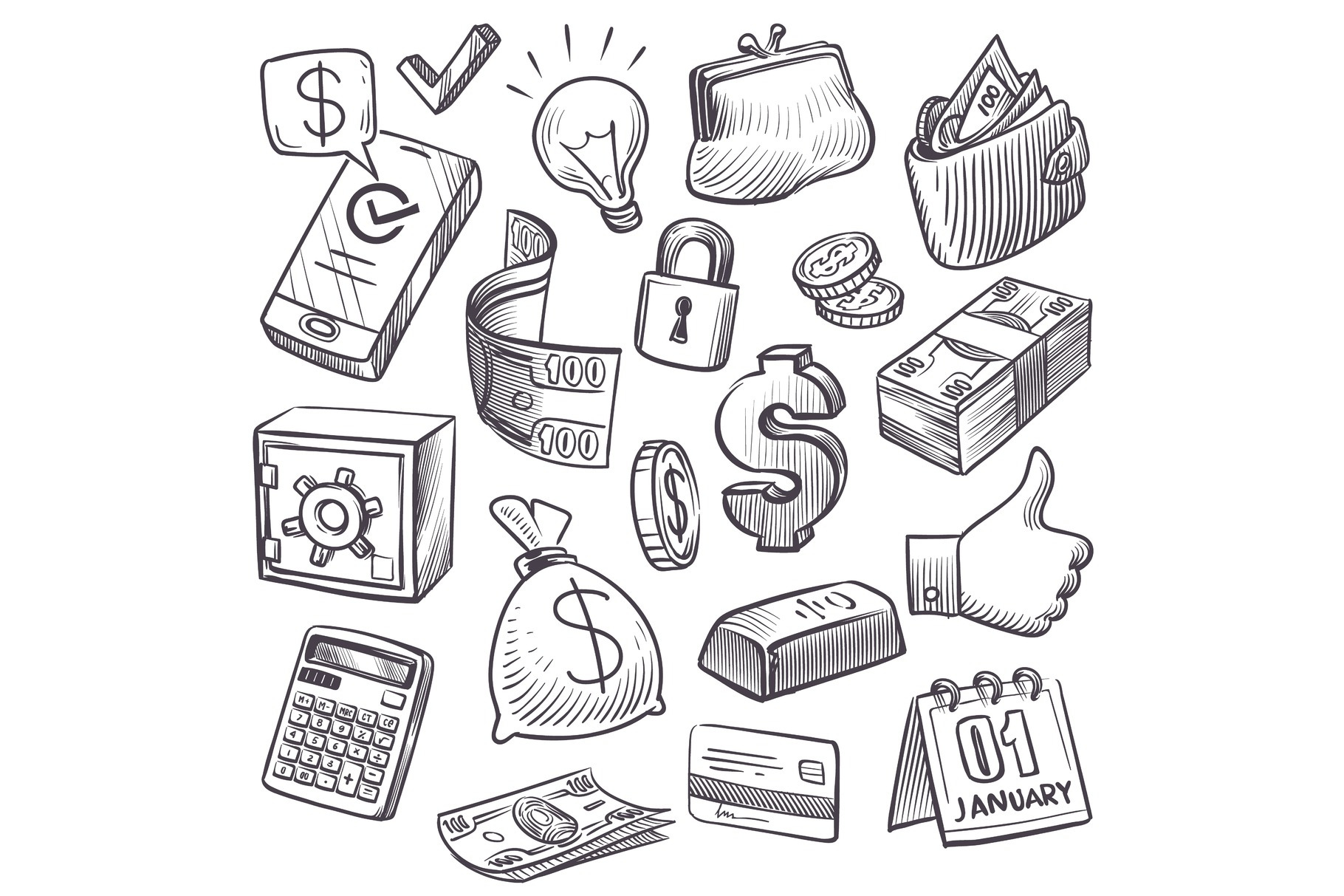 Money and finance sketch. Gold bars, a Finance Illustration by ...