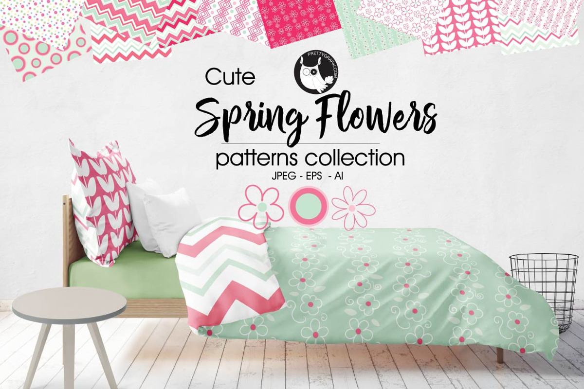SPRING FLOWERS Pattern collection, a Pattern Graphic by PrettyPatterns