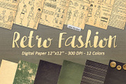 Retro Fashion digital paper, a Pattern Graphic by MixPixBox