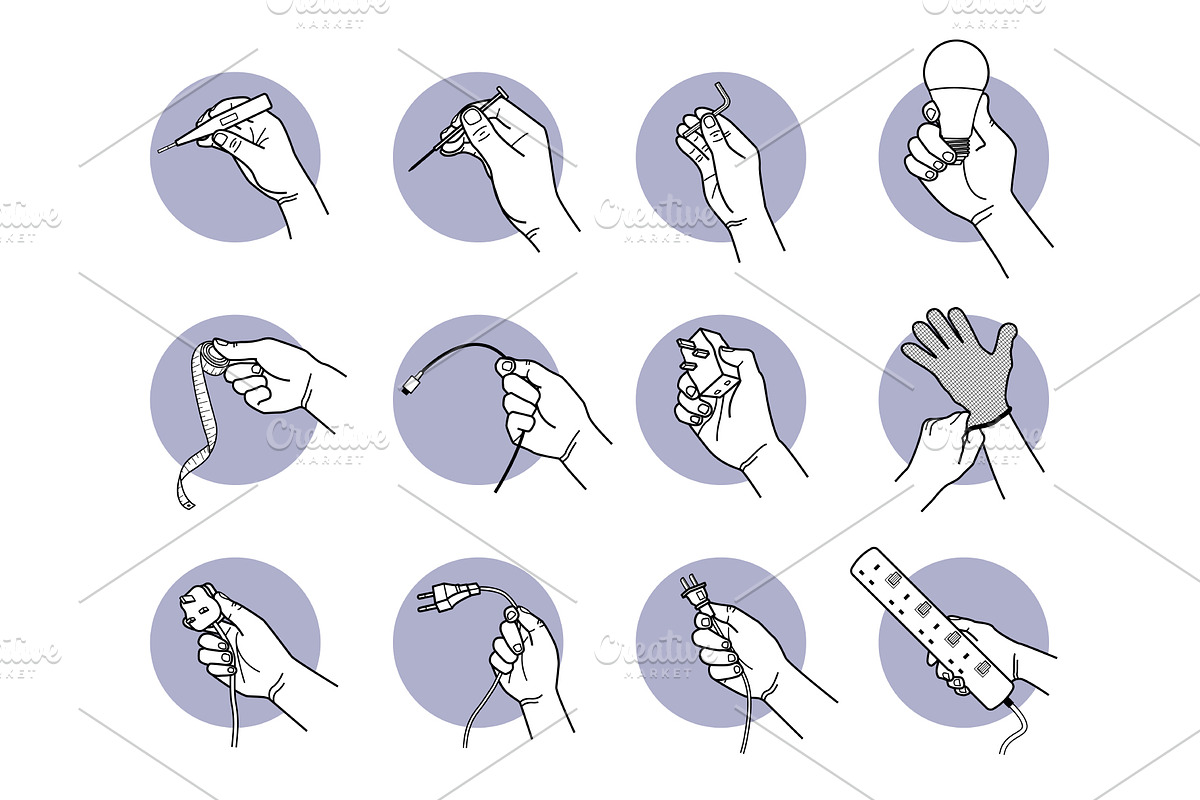 Hand hold electrical tools equipment, an Illustration by Leremy Stick ...