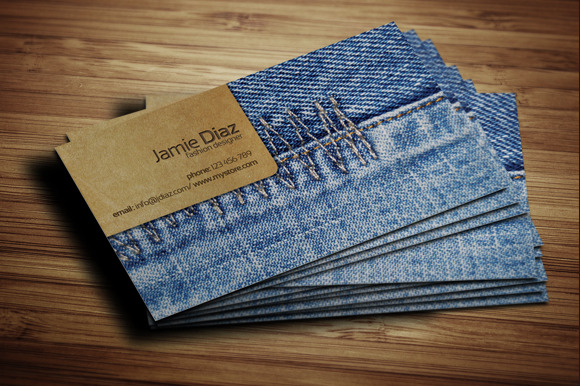 Jeans Card, a Business Card Template by printdesignbundle
