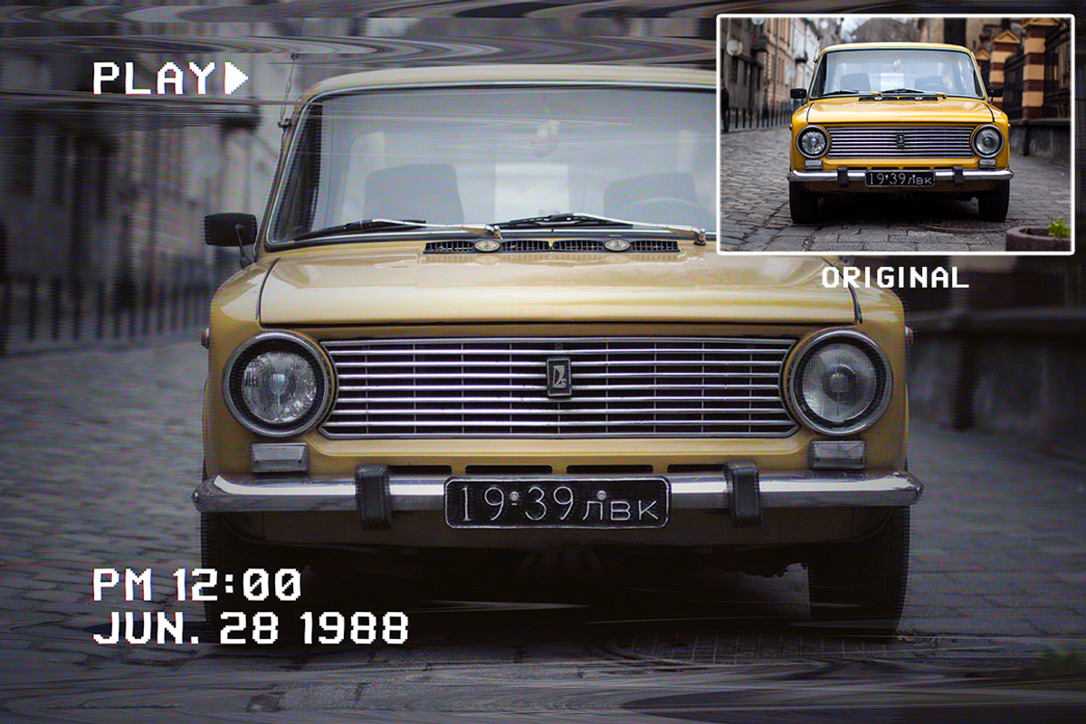 VHS Image Effect Generator, a Brushes & More by Medialoot