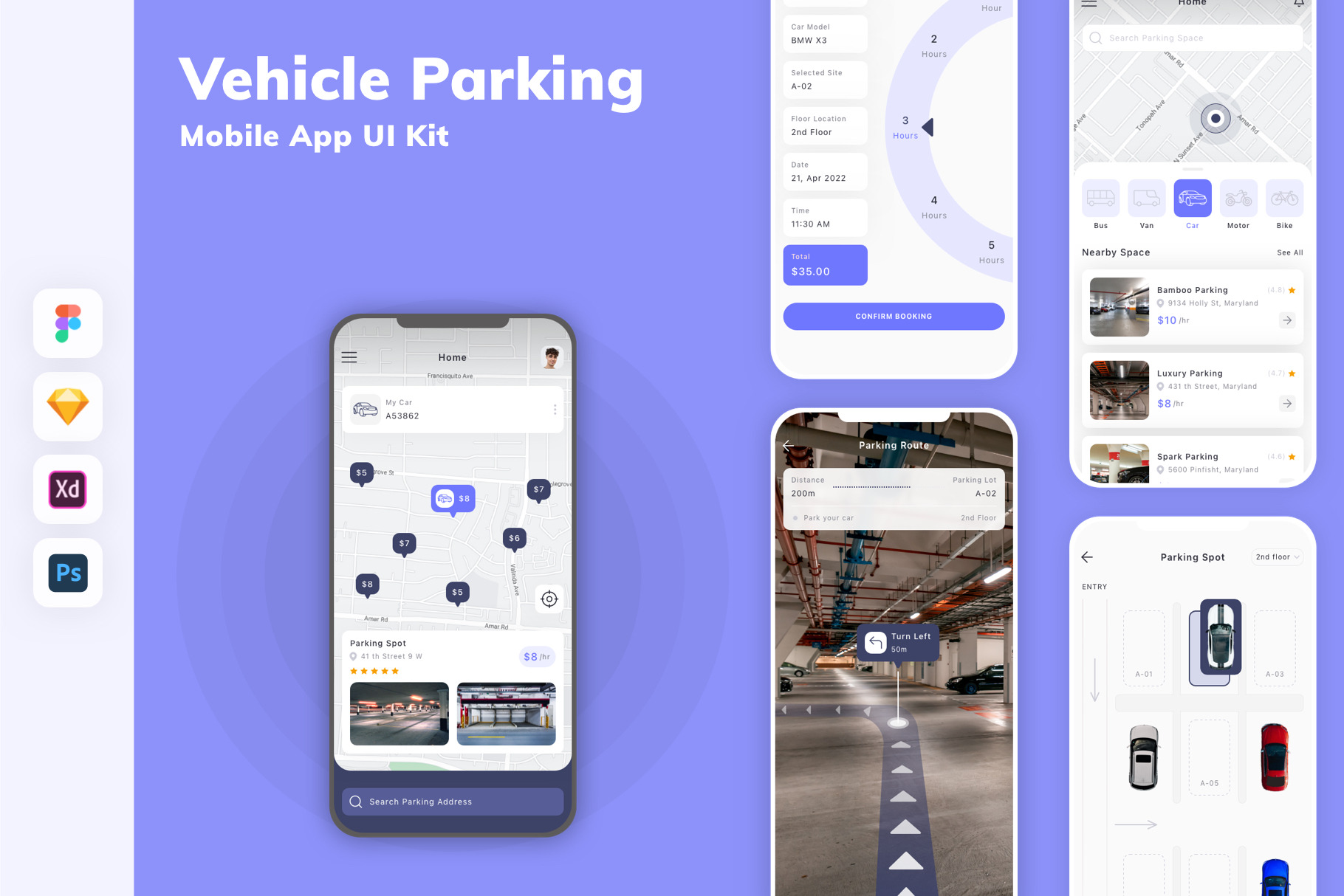 Vehicle Parking Mobile App UI Kit, an UI Kit Template by uicube ...