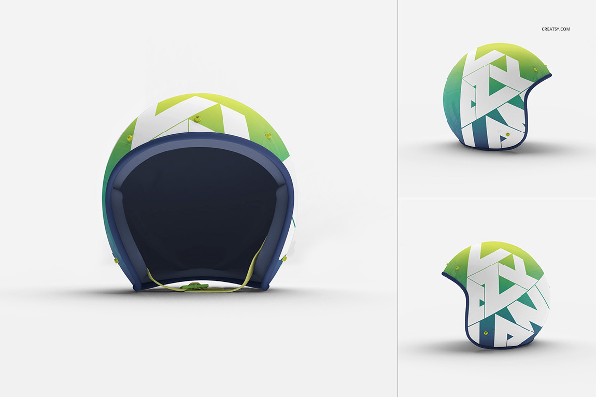 Open Face Motorcycle Mockup Set, a Mockup by Creatsy
