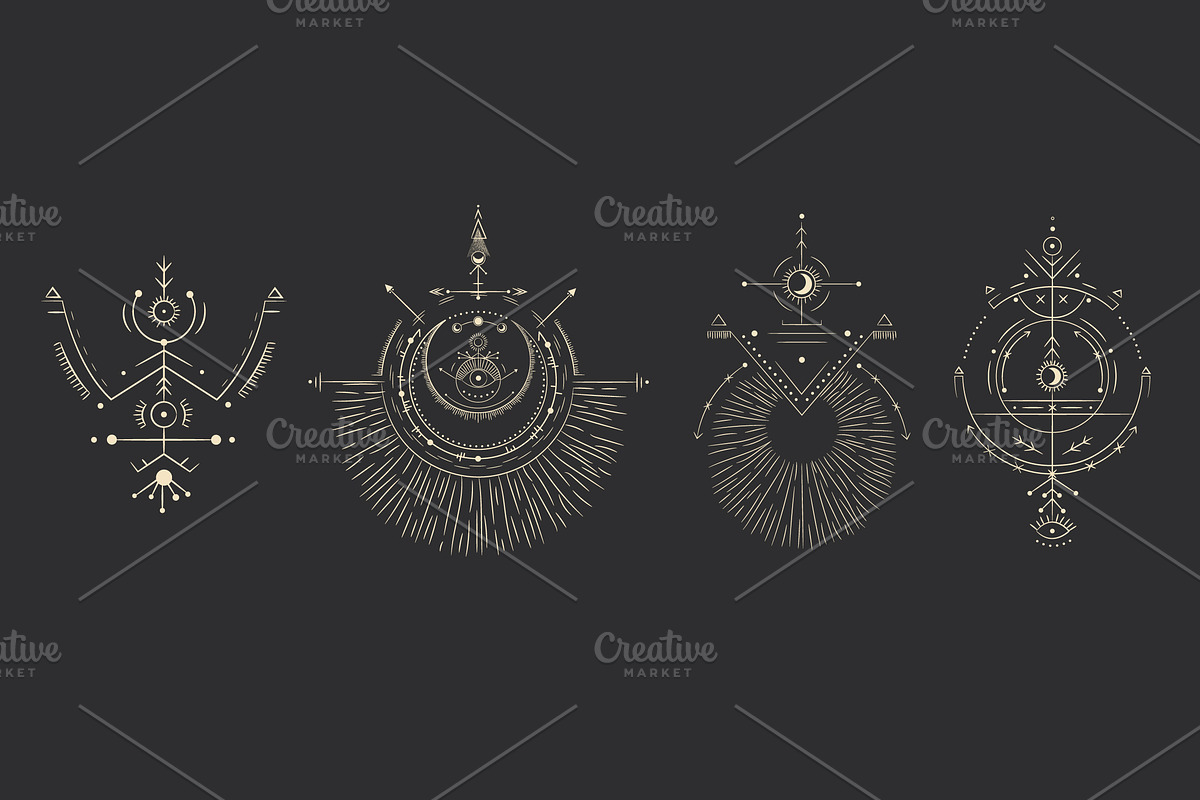 Space Symbols Set, an Illustration by Chikovnaya