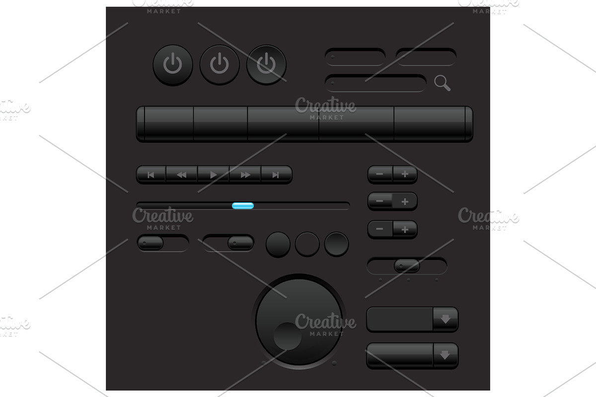 Black Web UI Elements, a Templates & Theme by Sunny