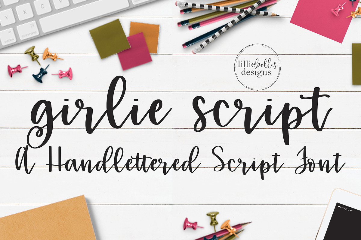 girlie script, a Script Font by lillie belles designs | Creative Market