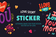 Love story sticker pack, an Object Graphic by Re2deer