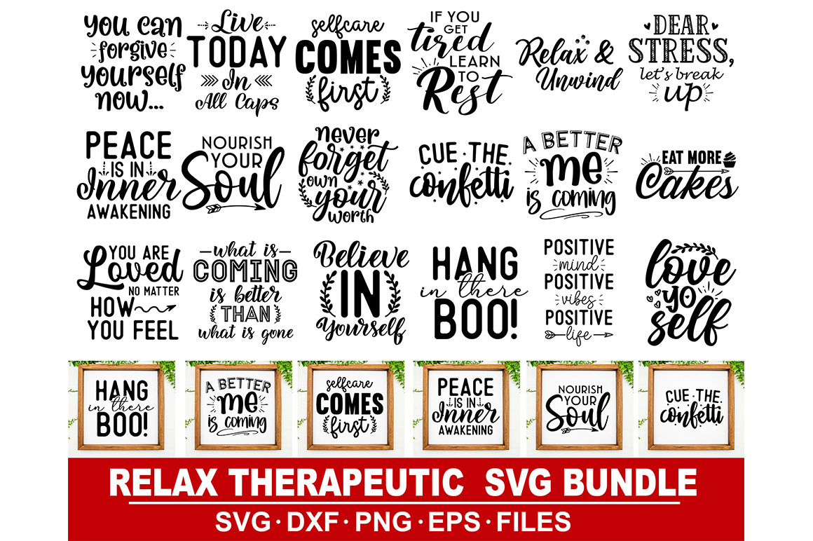 Relax Therapeutic SVG Bundle, a Decorative Illustration by Crafticy