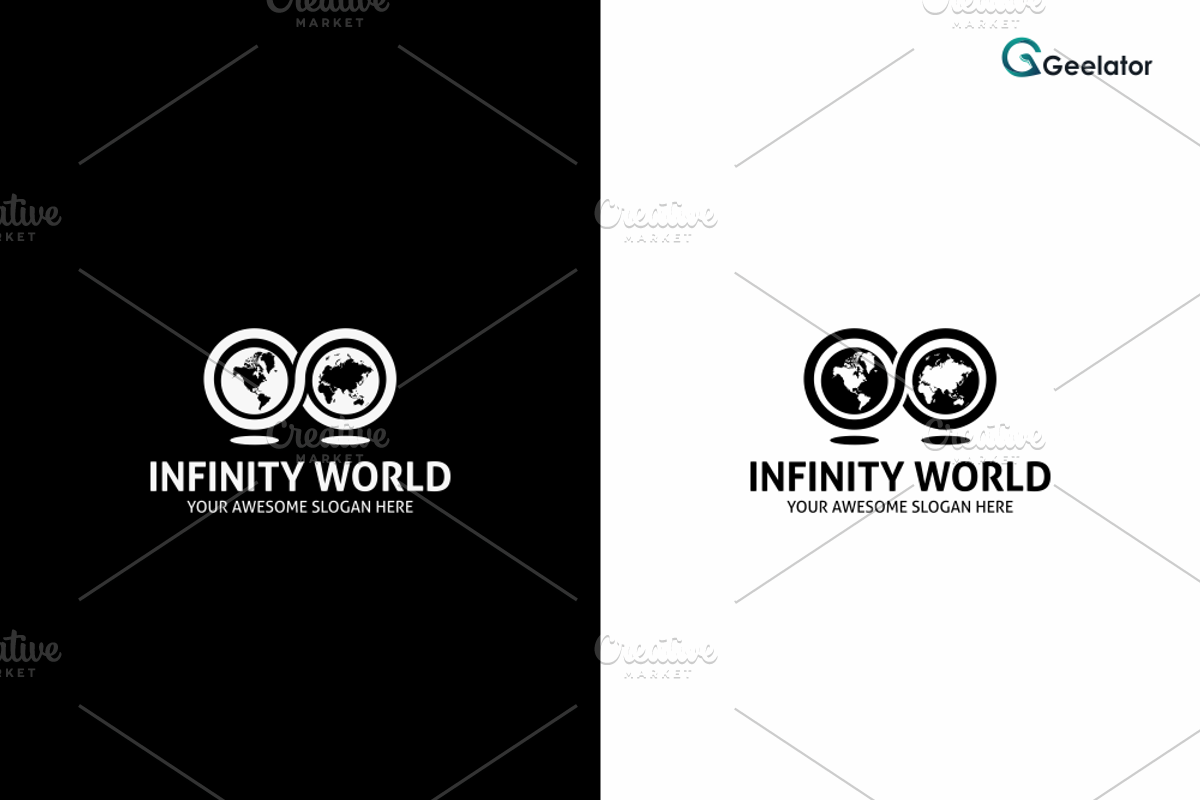 Infinity World Logo Template, a Branding & Logo Template by Geelator Studio