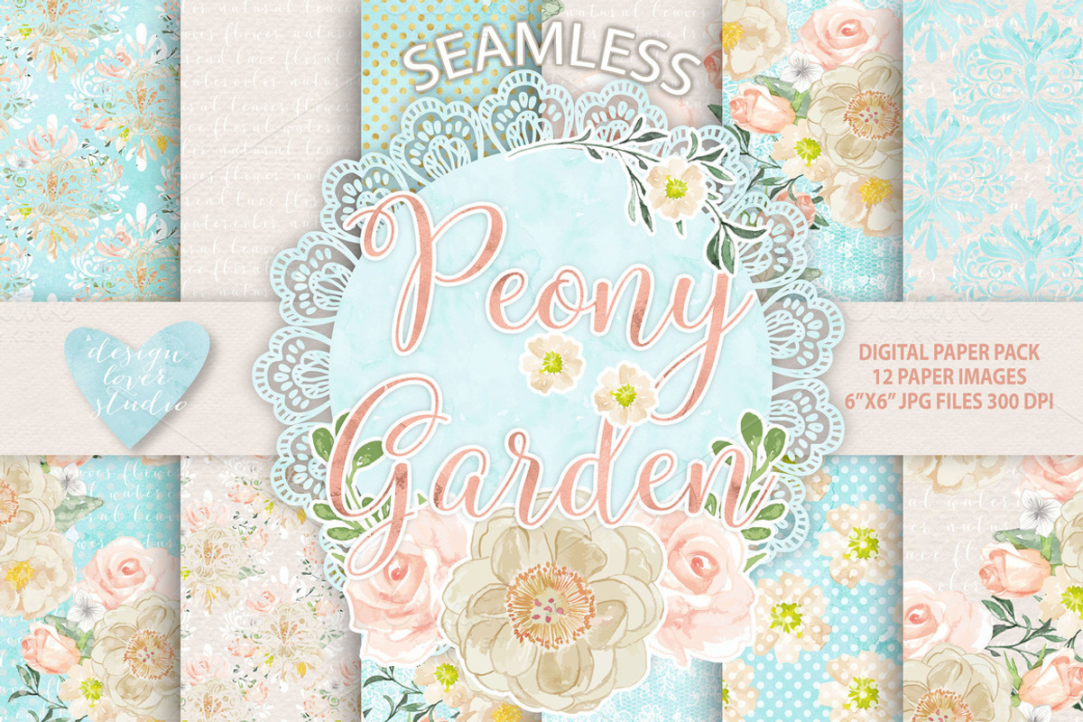Watercolor digital paper MEGABUNDLE, a Pattern Graphic by designloverstudio