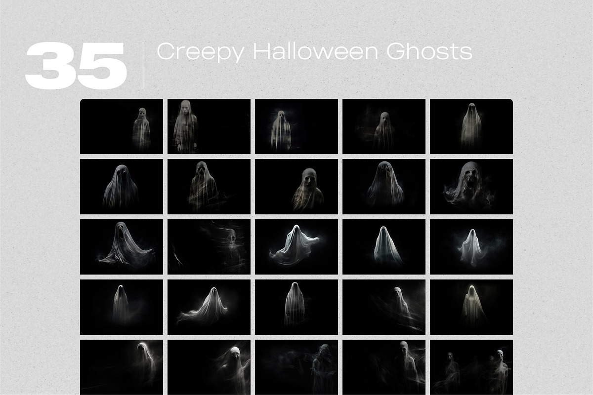 Creepy Halloween Ghosts Overlays, a Brushes & More by PhotoSpirit