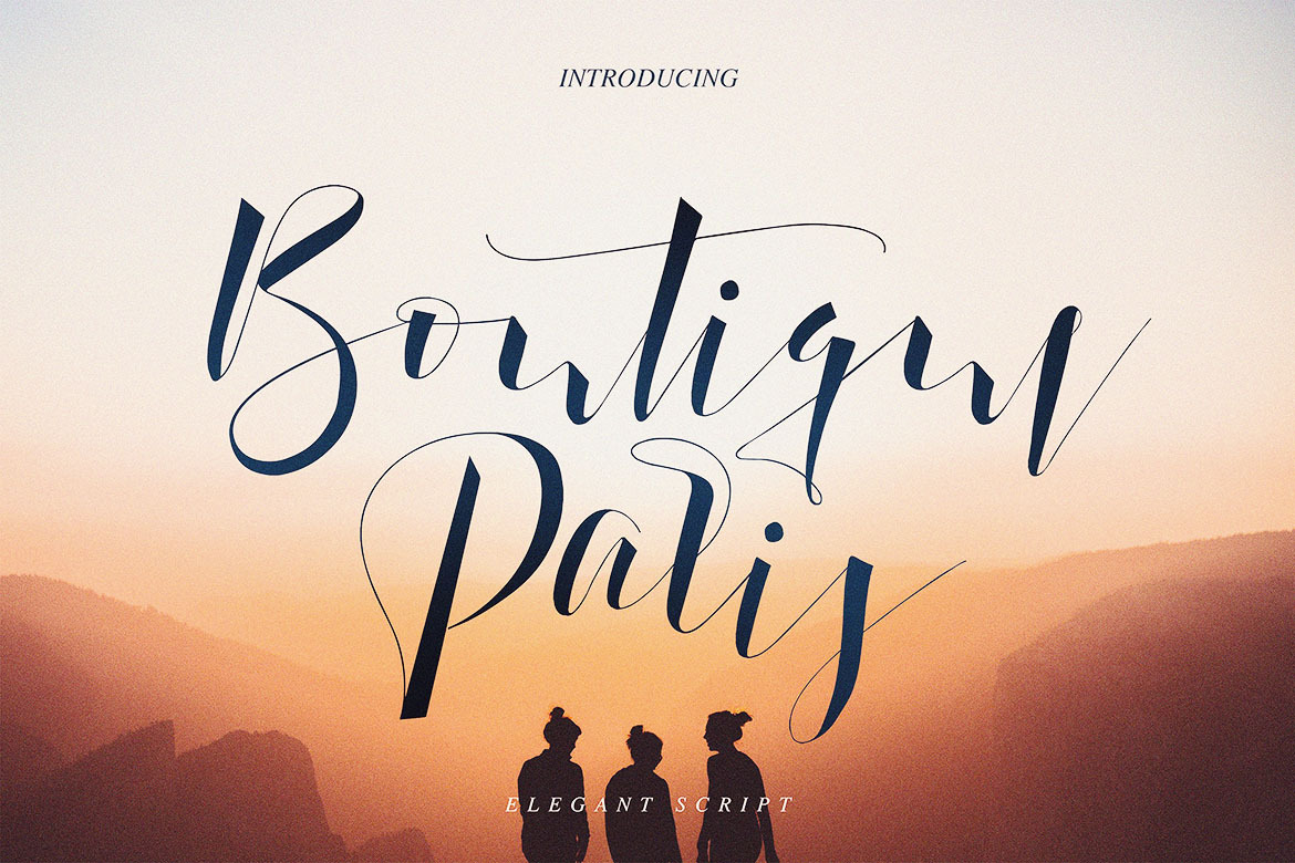 Boutique Paris - Modern Script, a Script Font by Cruzine