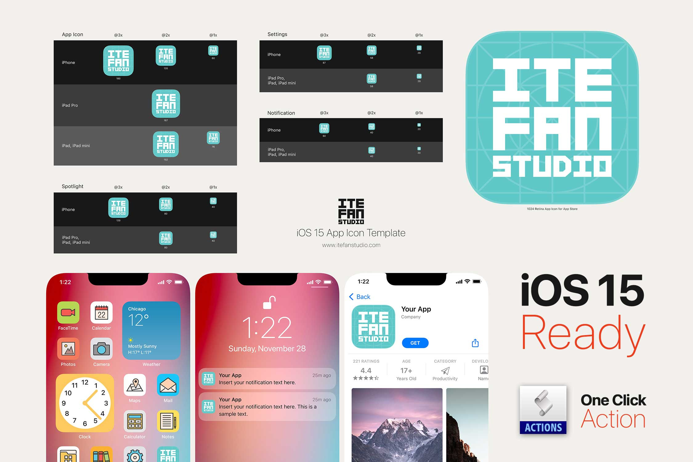 iOS 15 App Icon Template, an Action Add-On by itefan Studio | Creative ...