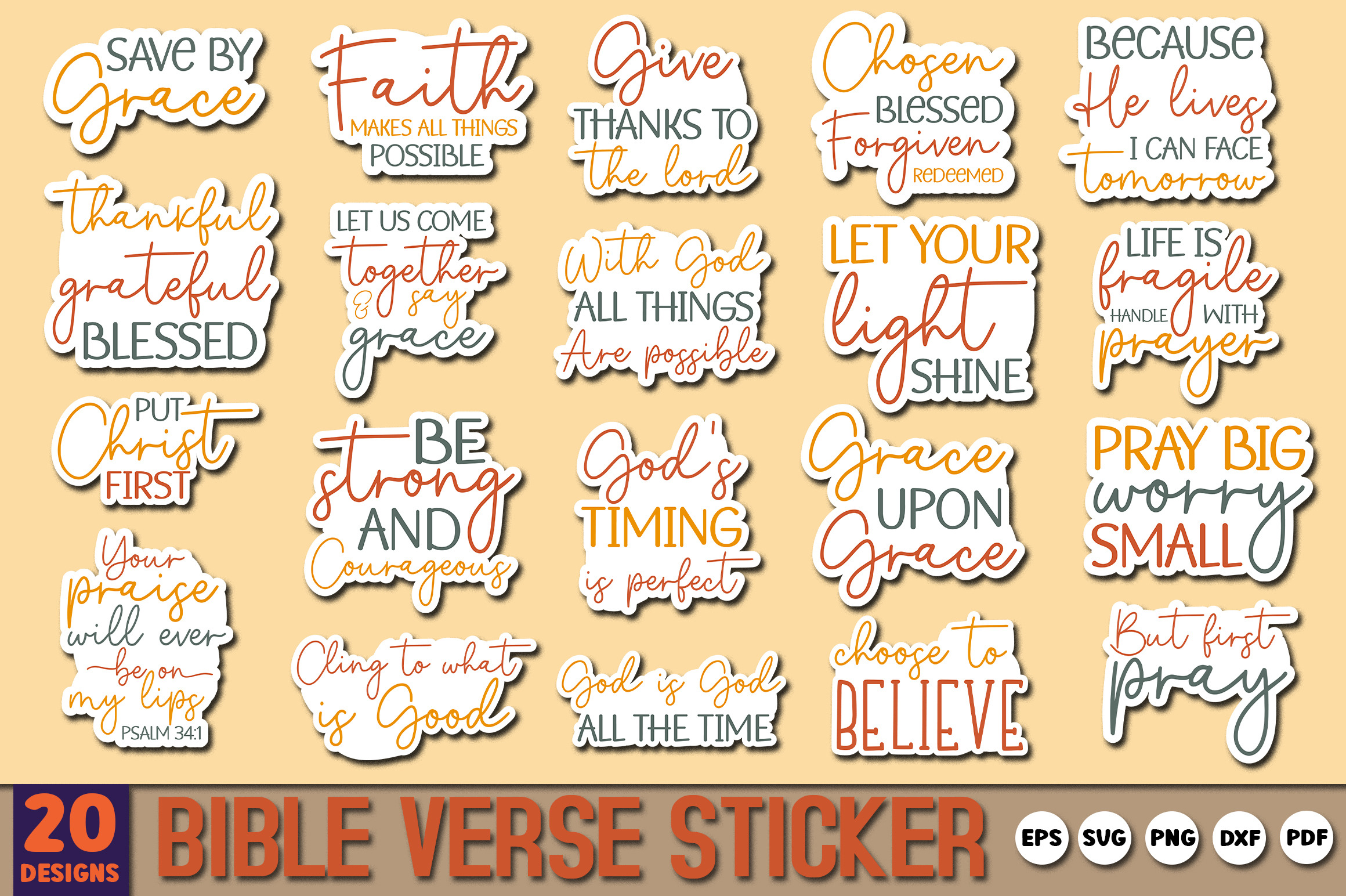 Bible Verse Sticker Bundle, a Graphic by Designer302 | Creative Market