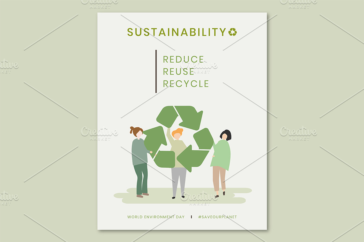 Environmental flyer template design, a Flyer Template by rawpixel