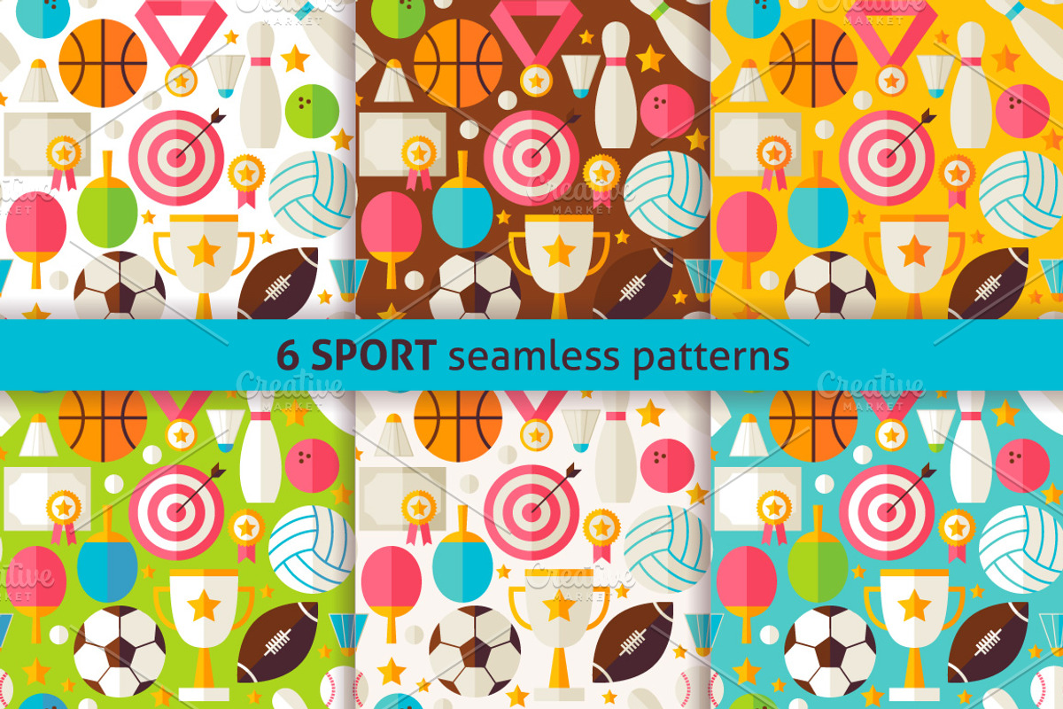Sport Competition Seamless Patterns, a Pattern Graphic by Anna_leni