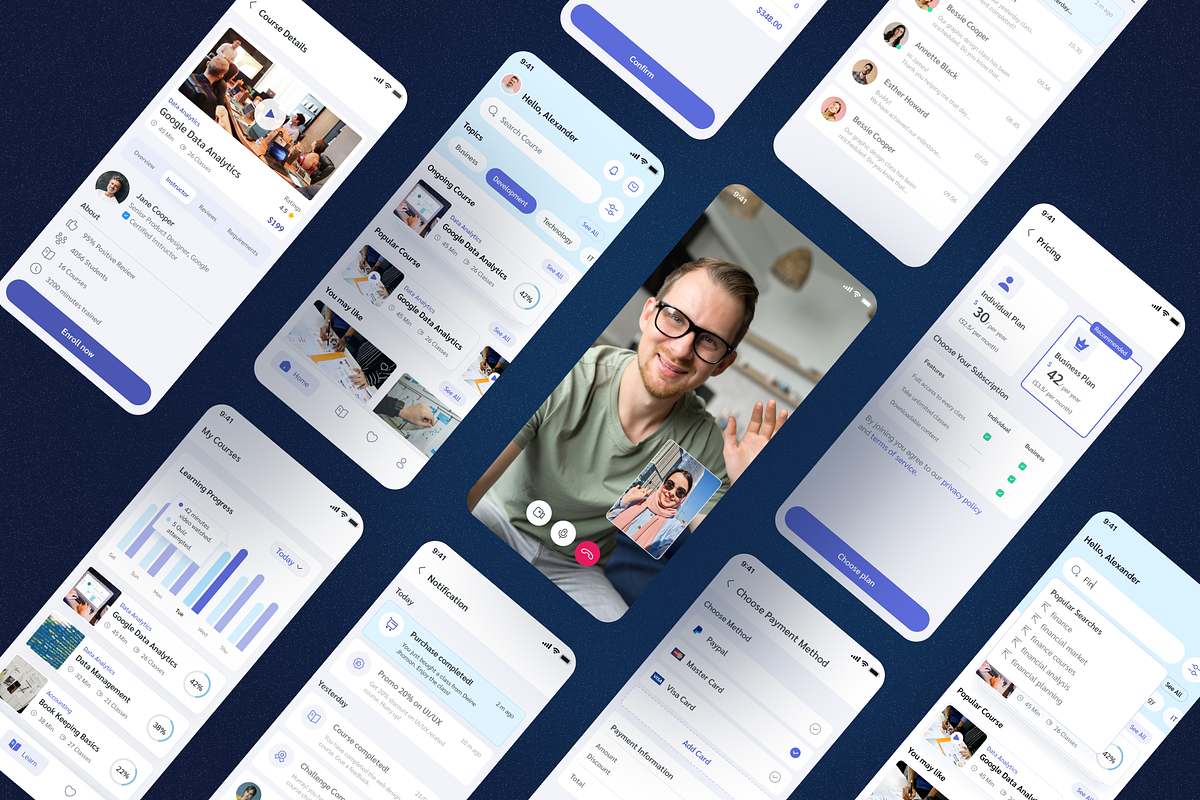 E-Learning & Online Class App UI Kit | Creative Market