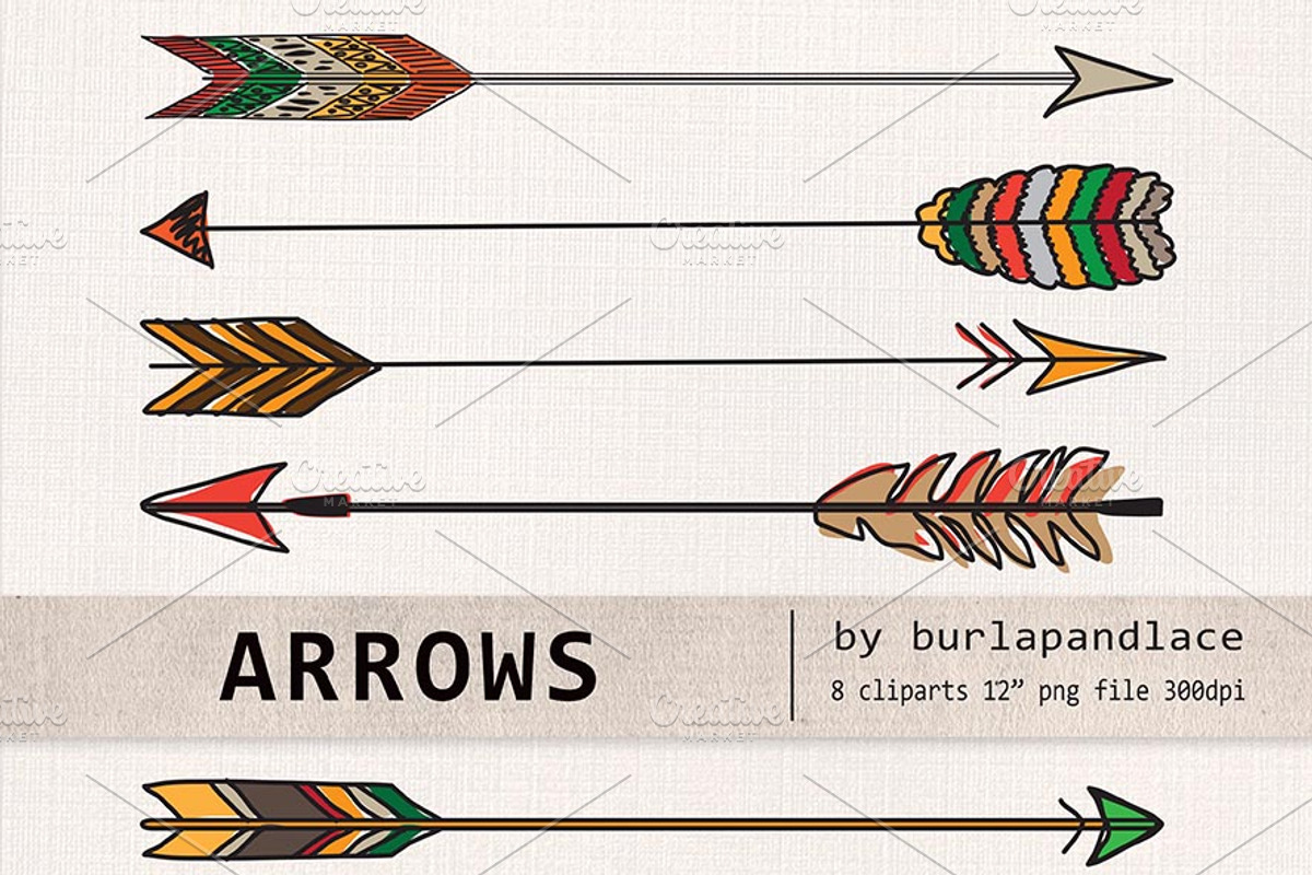 Hand Drawn clipart arrows, an Illustration by burlapandlace