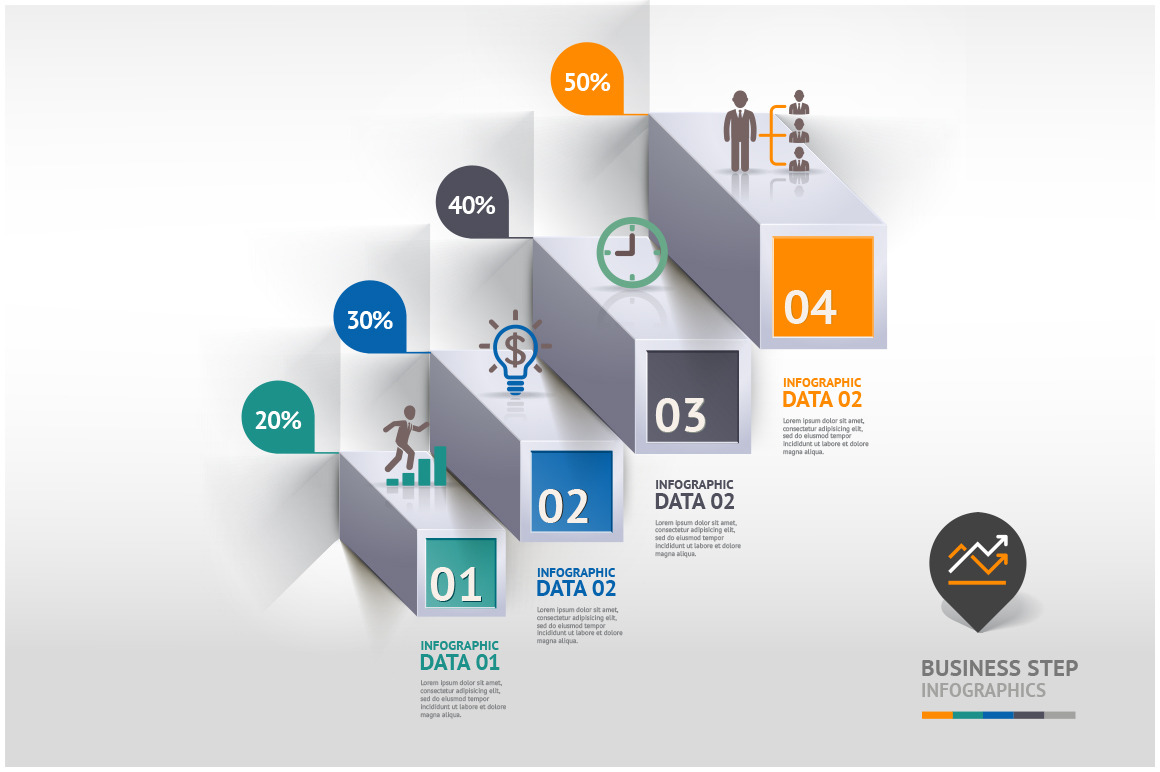 Business Infographic Step Icon, a Presentation Template by Graphixmania