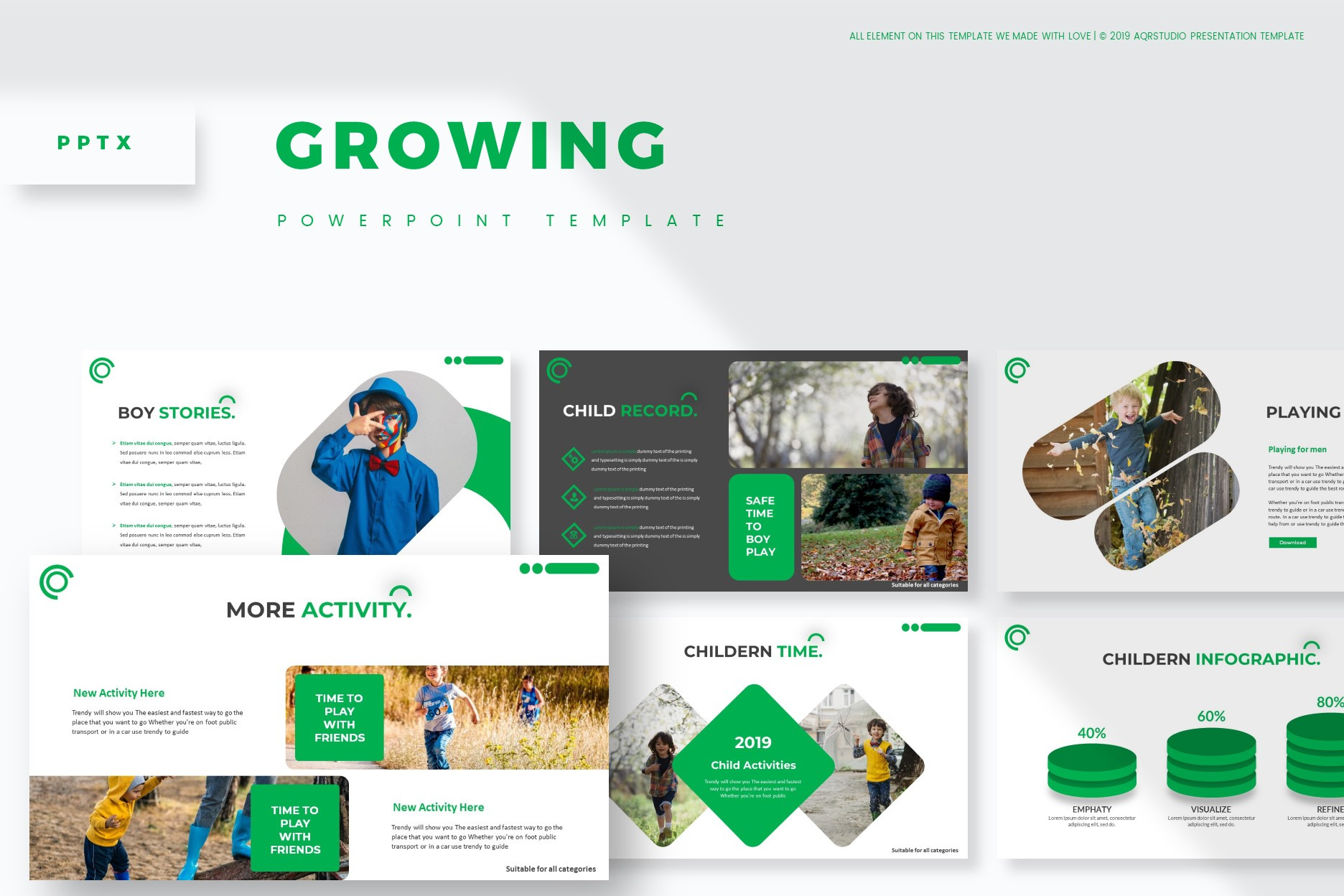 Growing - Powerpoint Template, a Presentation Template by AQR Studio