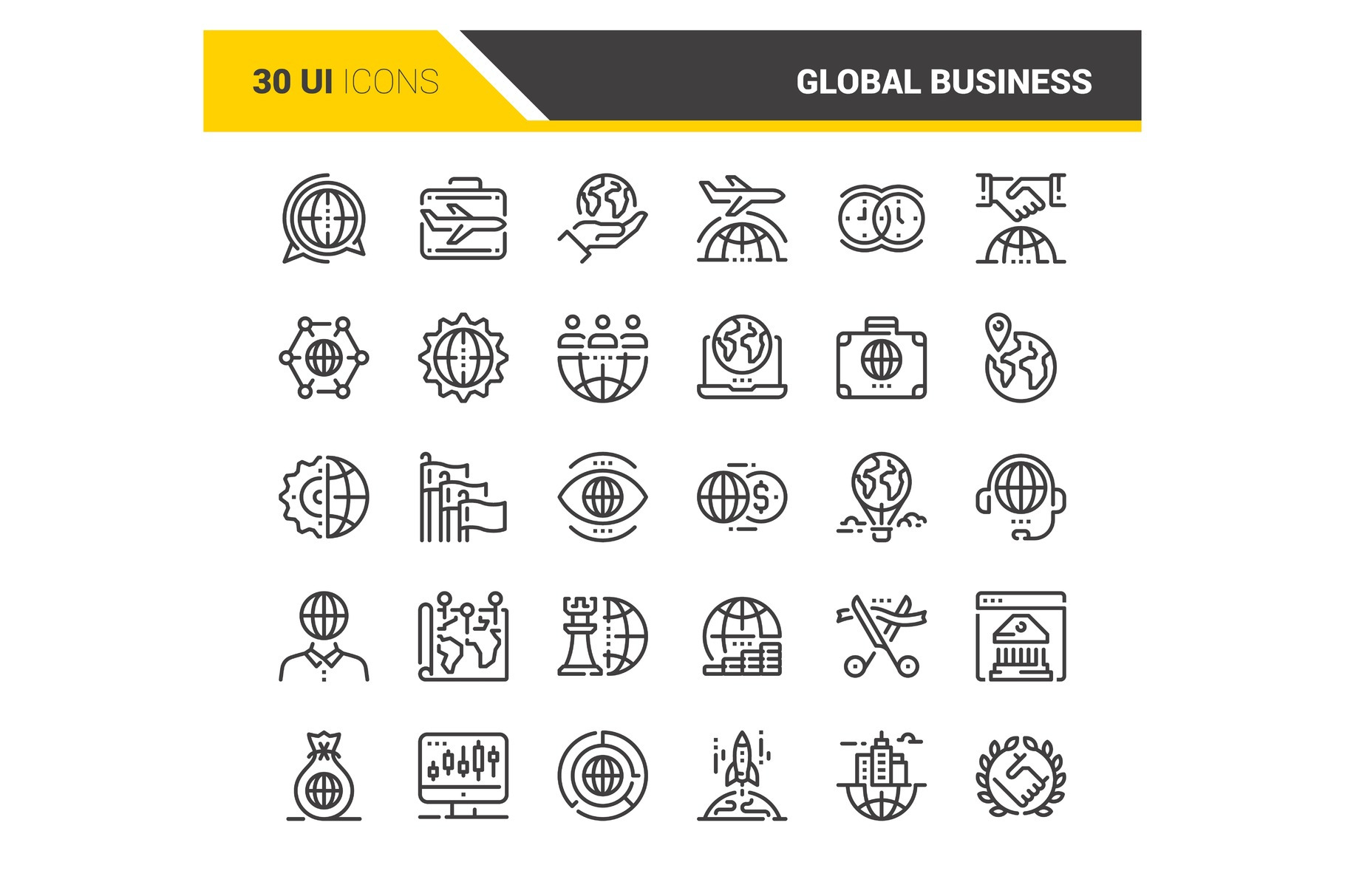 Global Business Icons, an Object Graphic by vasabii