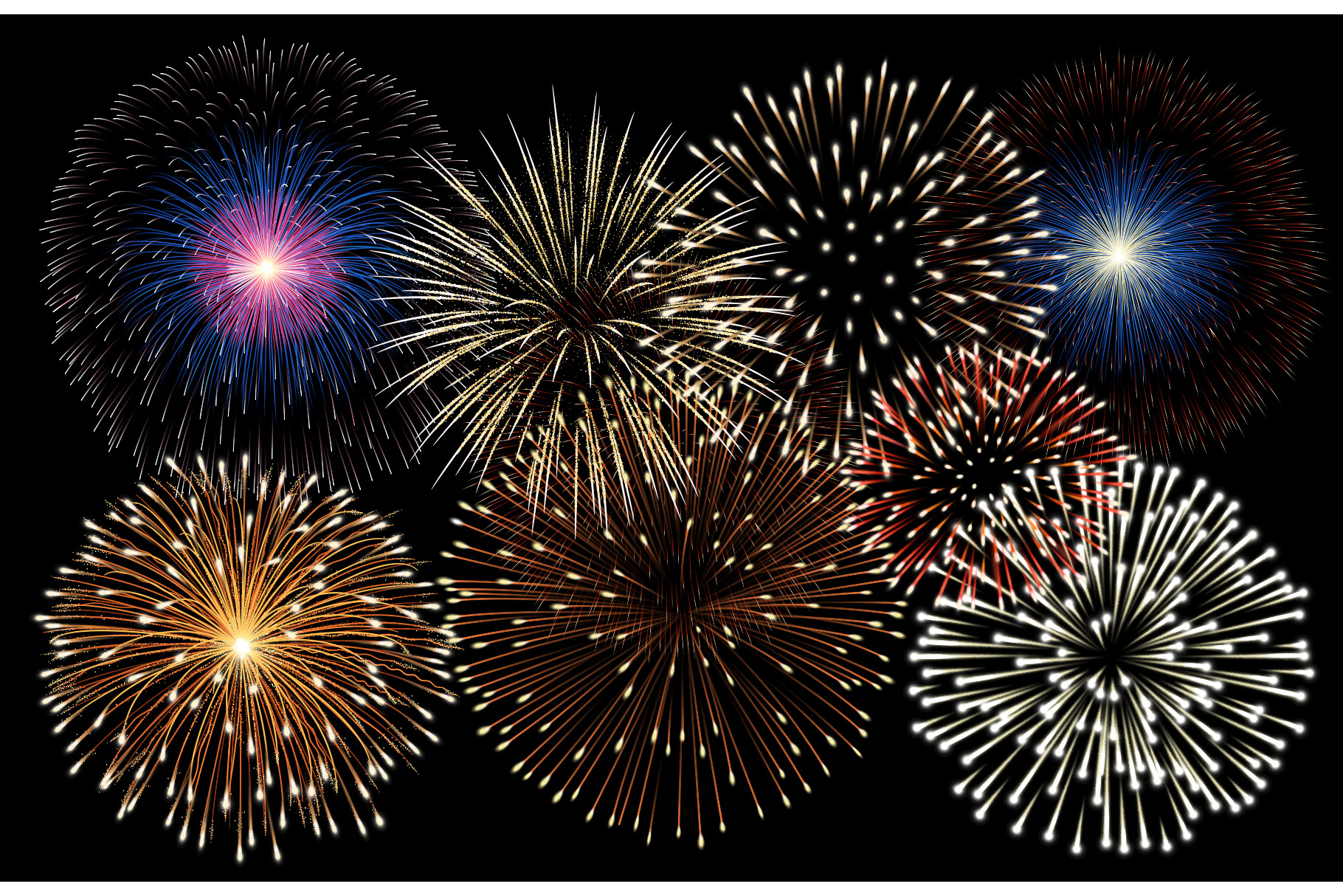 Realistic fireworks background, a Decorative Illustration by Yayasya