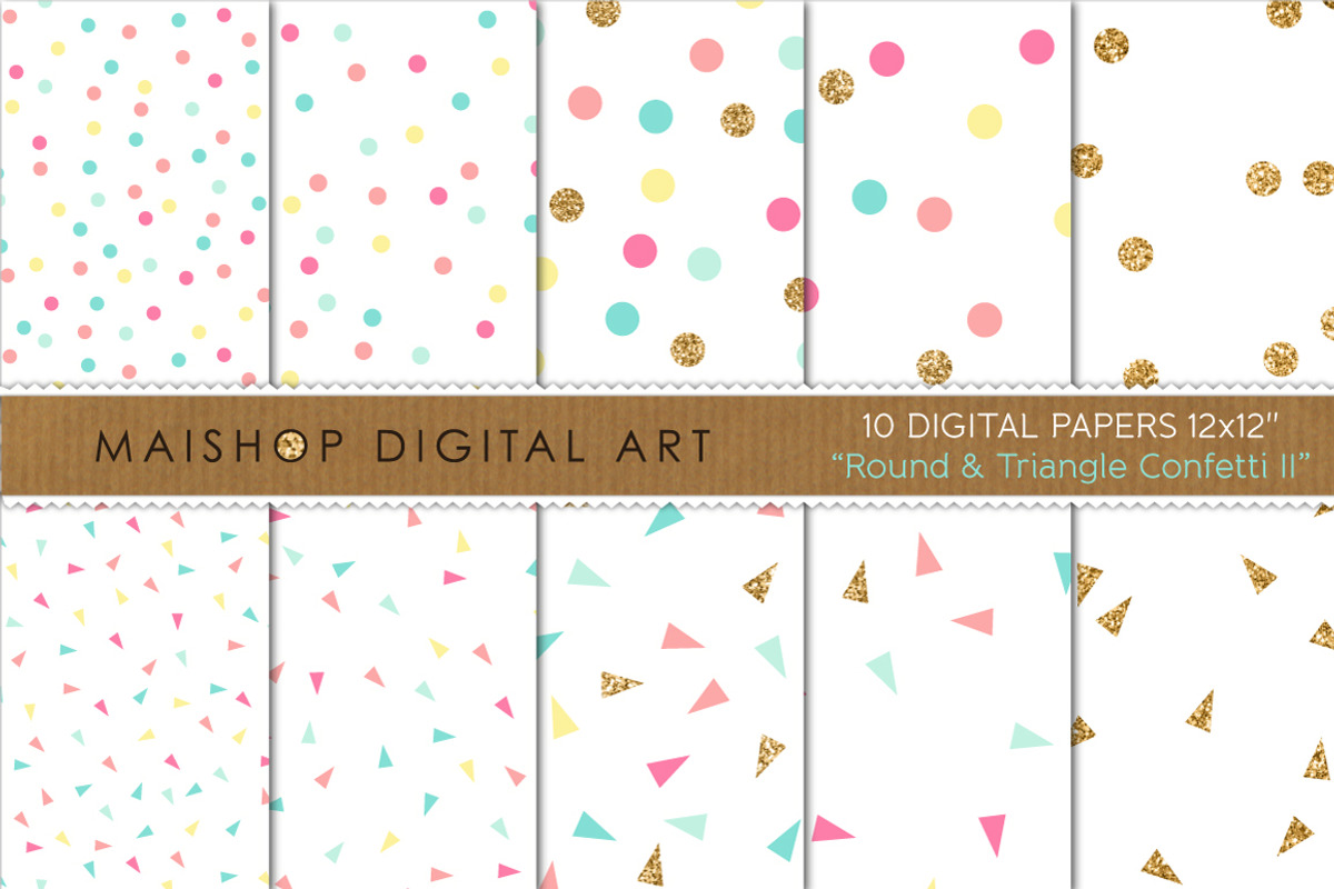 Digital Paper - Confetti II, a Pattern Graphic by Maishop