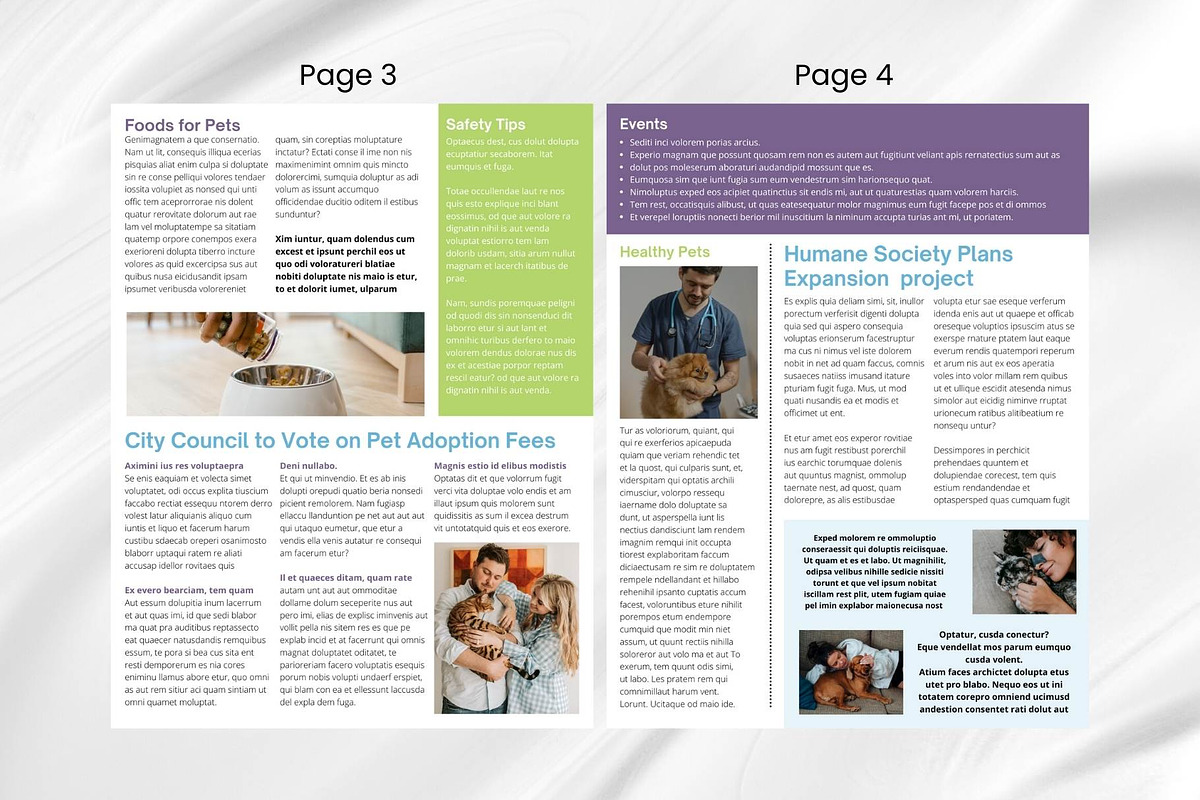 Canva newsletter template for pet care