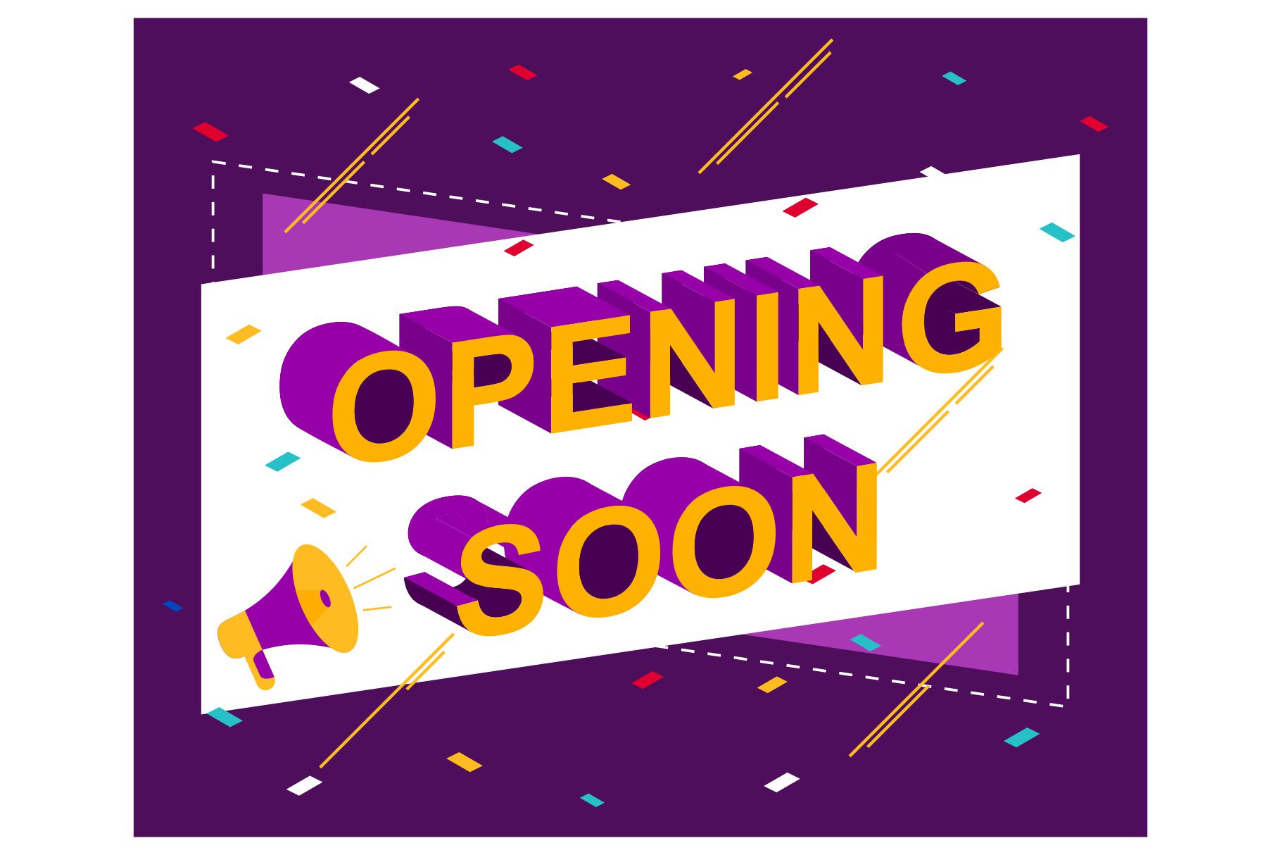 Opening soon background in flatstyle, a Decorative Illustration by ...