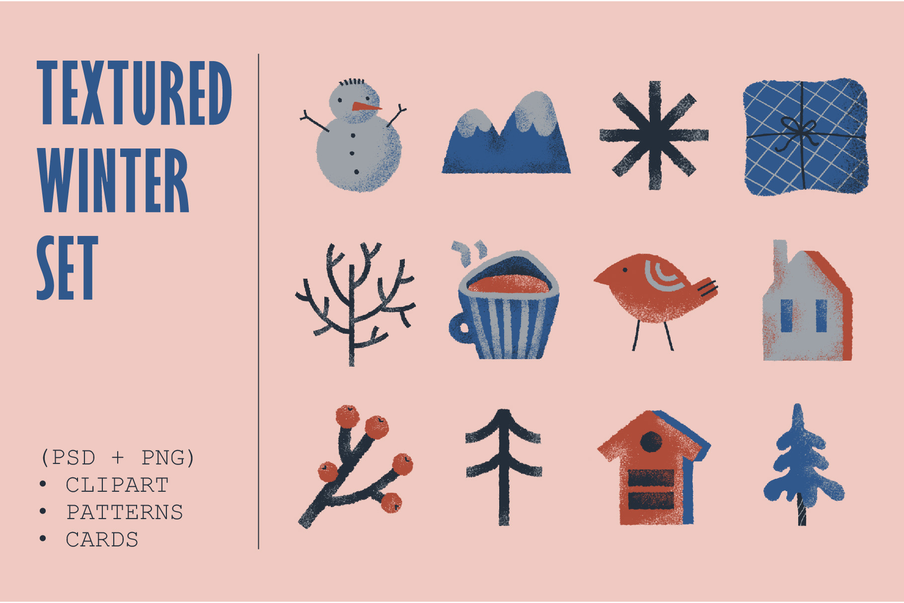 Winter set. Clipart + patterns, a Decorative Illustration by ...