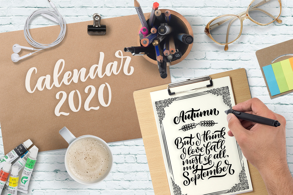 Lettering Calendar Creator 2020, an Illustration by Artlana