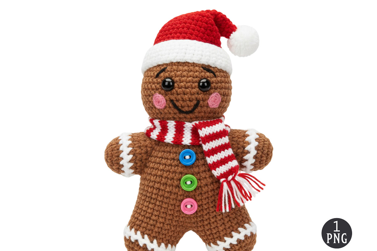 Faux Yarn Christmas Gingerbread Man, an Illustration by Dream Creation