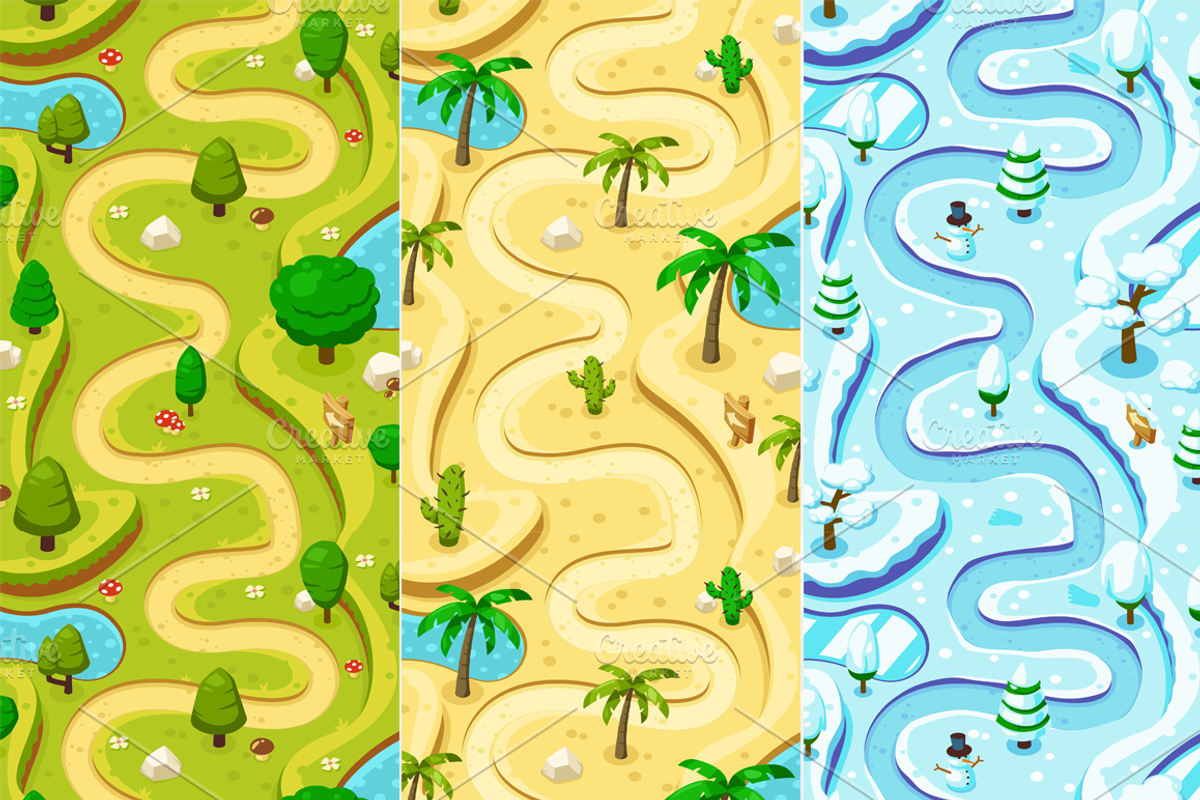 Wooden GUI and Game Level Map BUNDLE, an Illustration by wowu