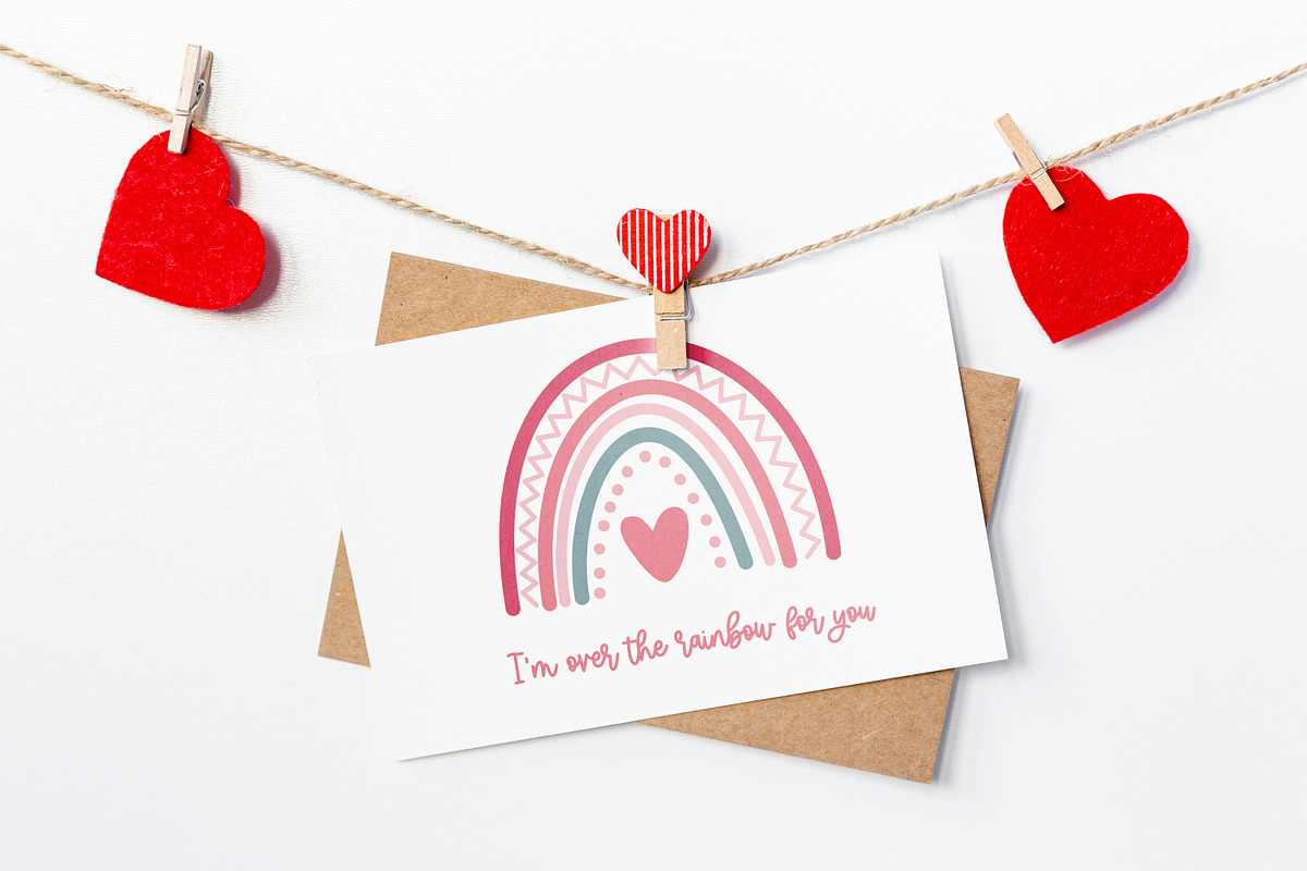 Valentine's Day Boho Rainbow eps svg, an Illustration by Peachycottoncandy