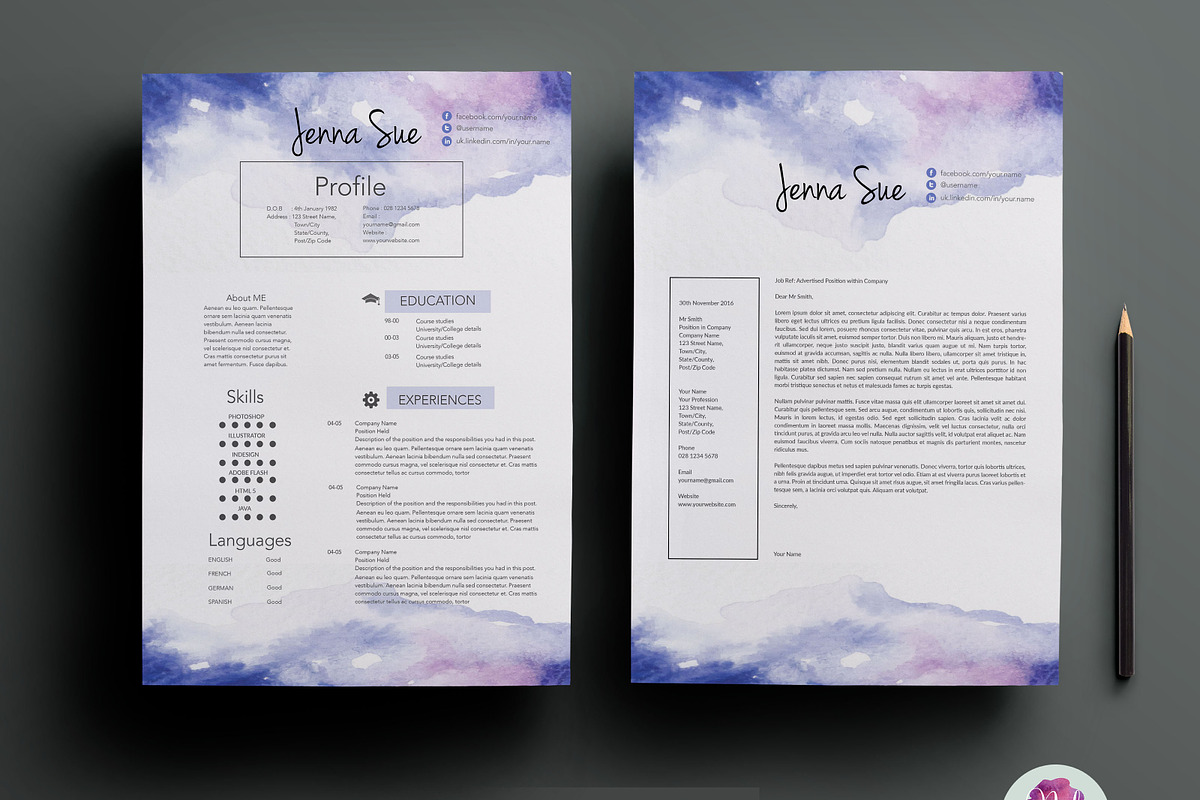 Creative CV template, a Resume Template by Chic templates
