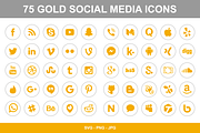 75 Gold Social Media Icons, an Icon by Designs By Alfredo