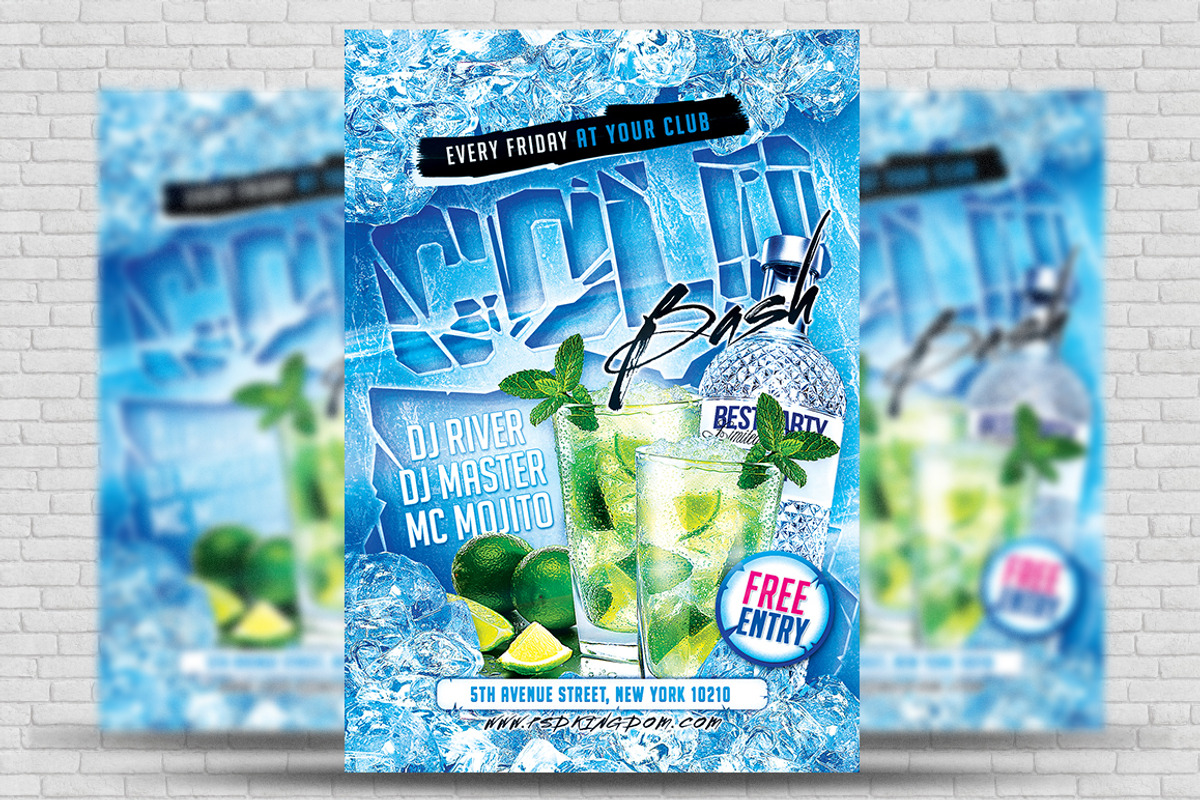 Cold / Winter Bash Party Flyer 4x6, a Flyer Template by alexlasek