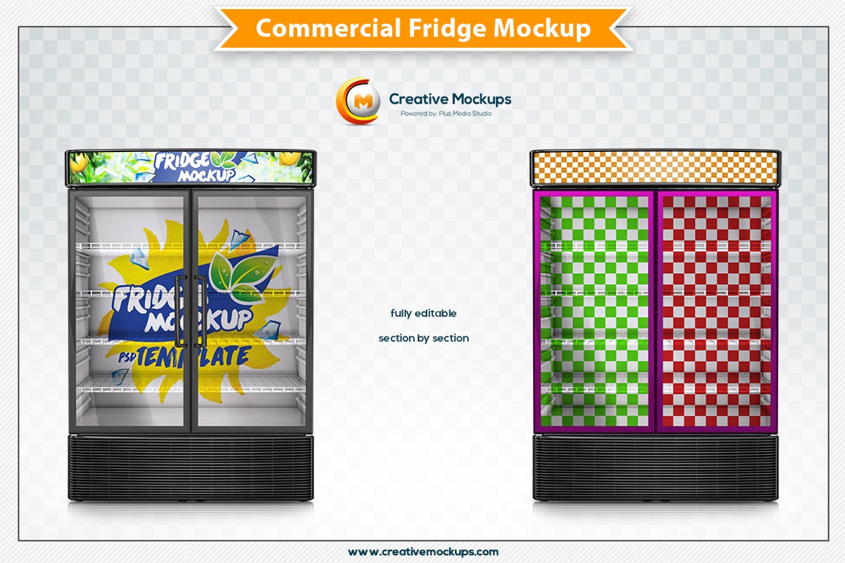 Commercial Fridge Mockups, a Mockup by Plus Media