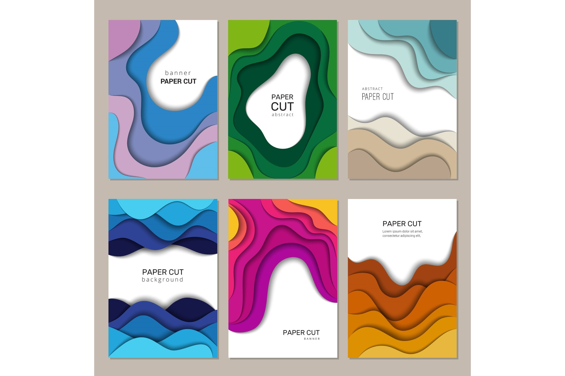 Paper cut banners. Vector abstract | Background Graphics ~ Creative Market