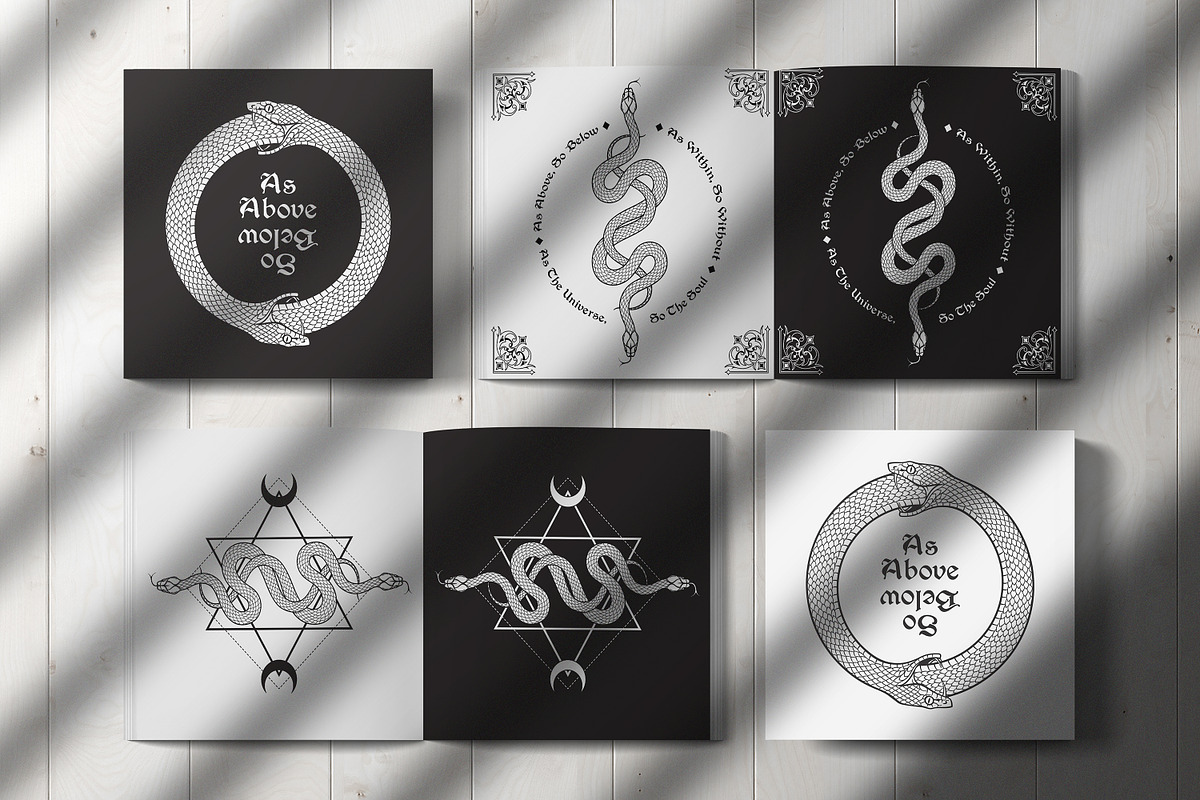 Snake Cult vector elements, an Illustration by Croisy