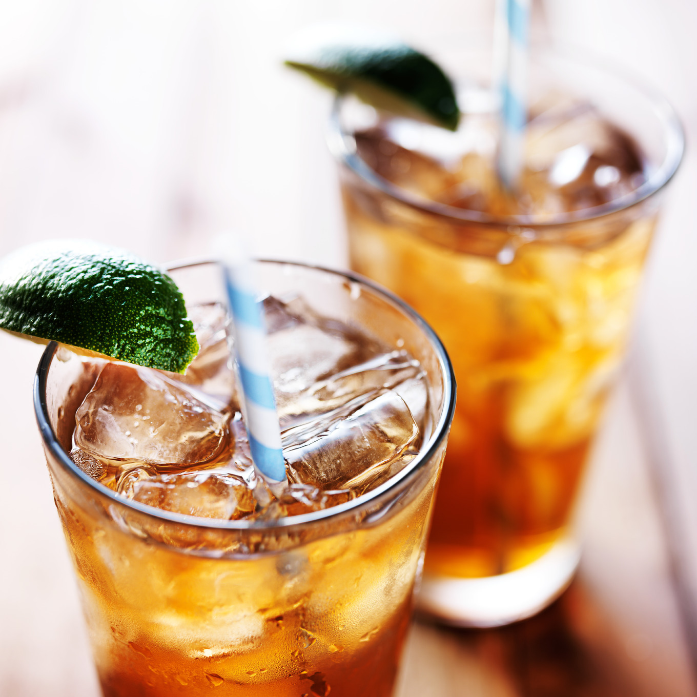 iced tea with retro paper straws, a Food & Drink Photo by RezArt