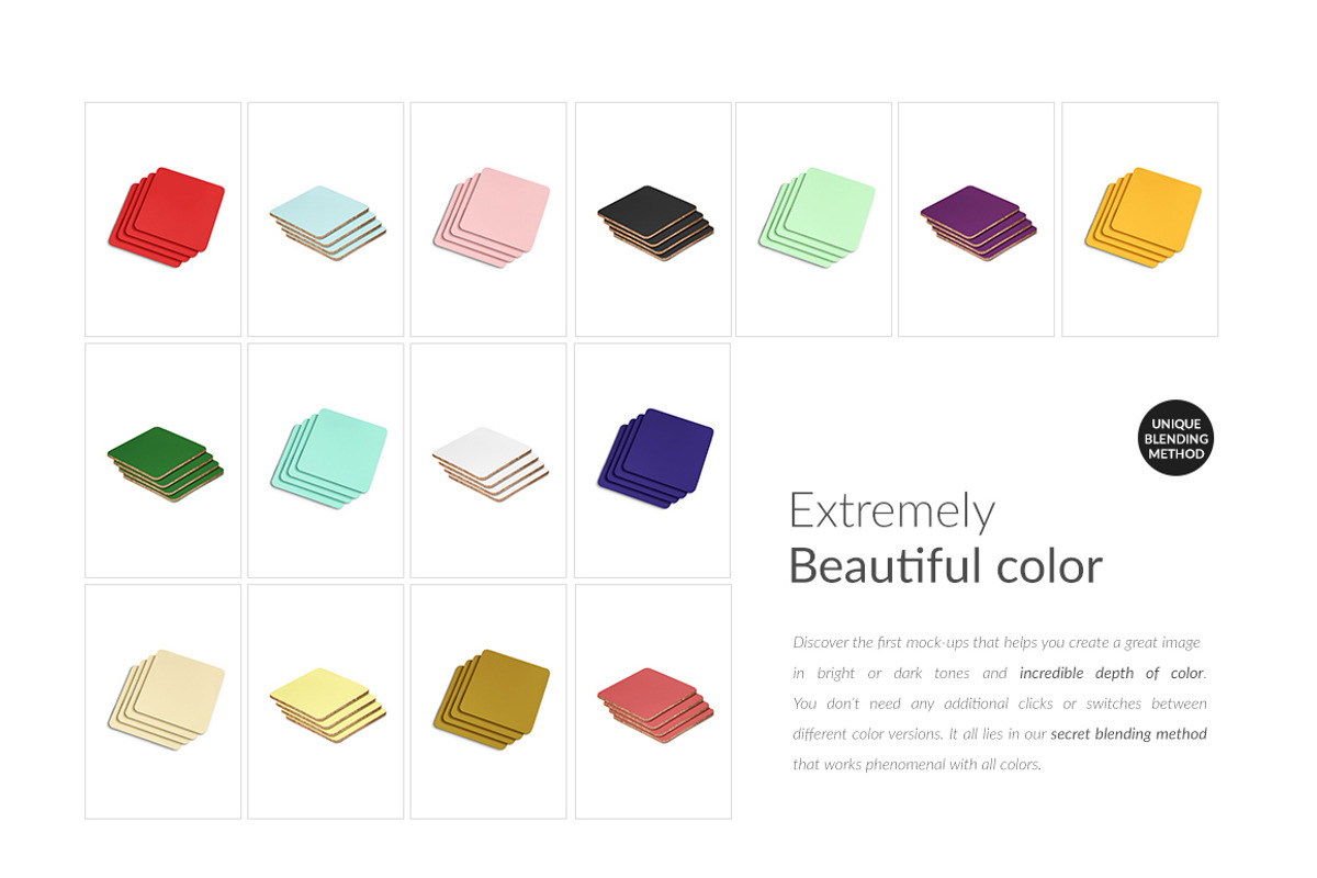 Square Coasters Mock-ups Generator, a Cups & Container Mockup by Mocca ...